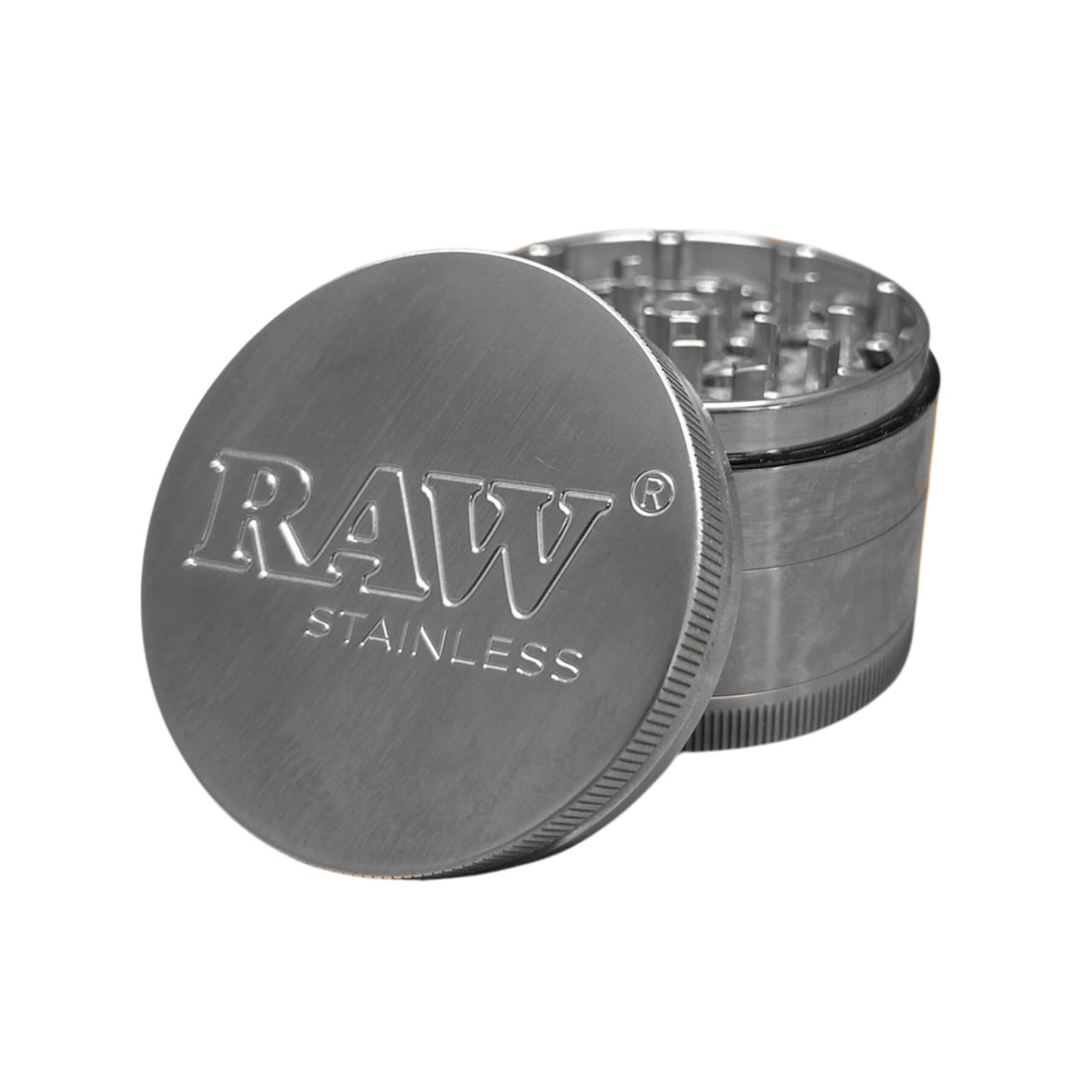 RAW Stainless steel grinder - 50mm - 4 parta – Reykjavík Headshop